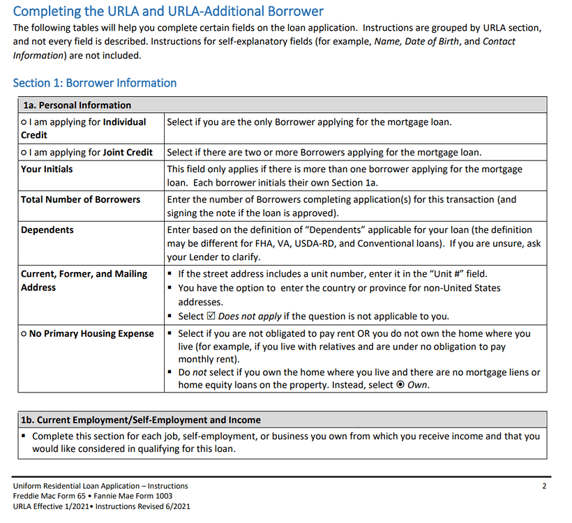 Initial on the URLA form for joint borrowers - Looking For Advice ...